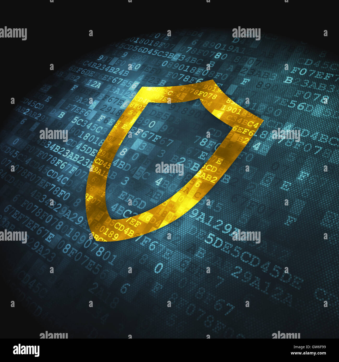 Protection concept: Contoured Shield on digital background Stock Photo ...