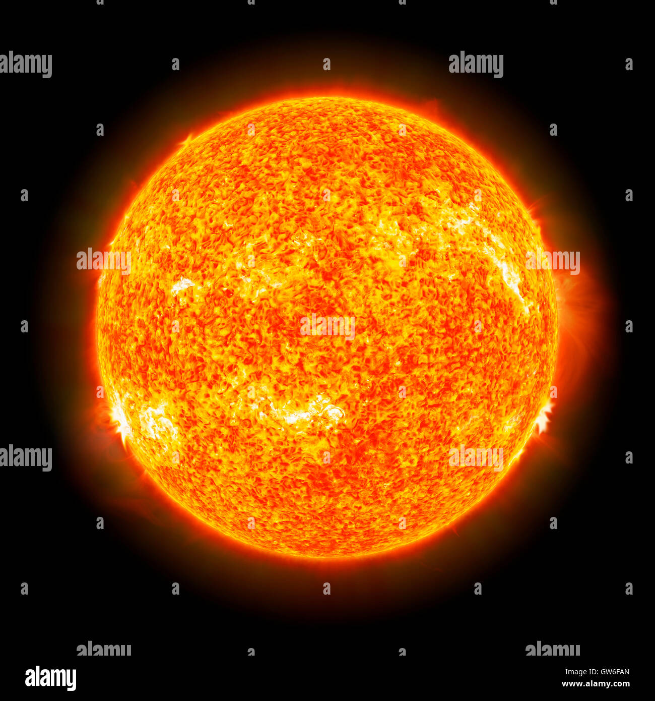 Image of Sun on black background 3d rendering Stock Photo - Alamy