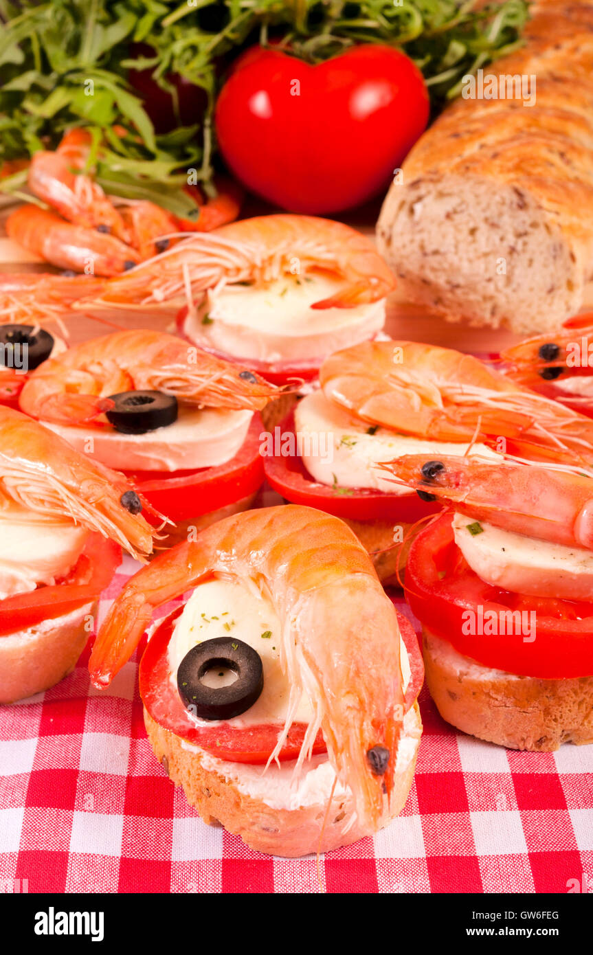 Mini shrimp sandwiches Stock Photo - Alamy