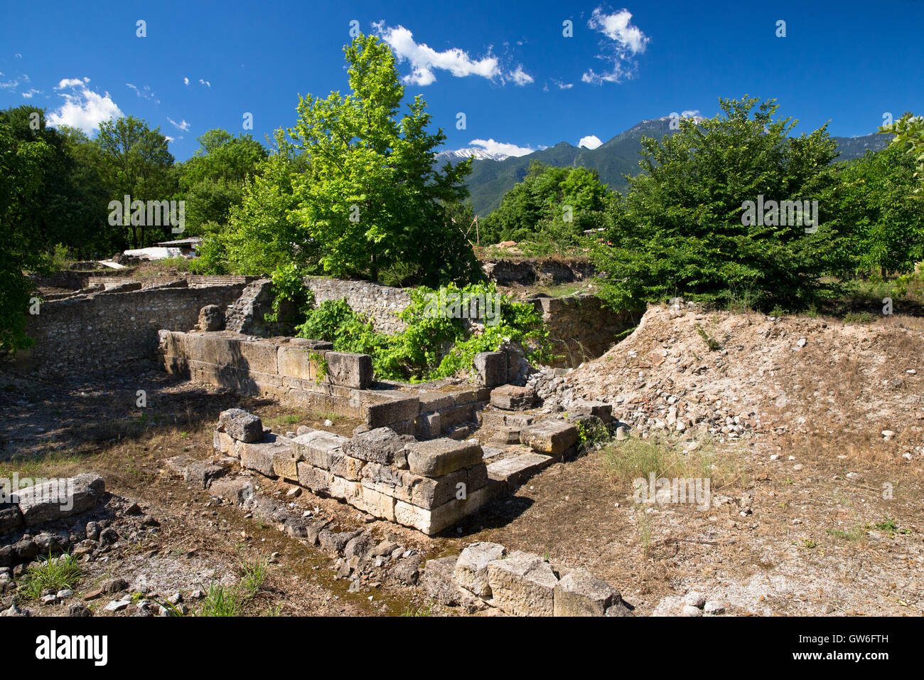 Ancient ruins in Dion Stock Photo - Alamy