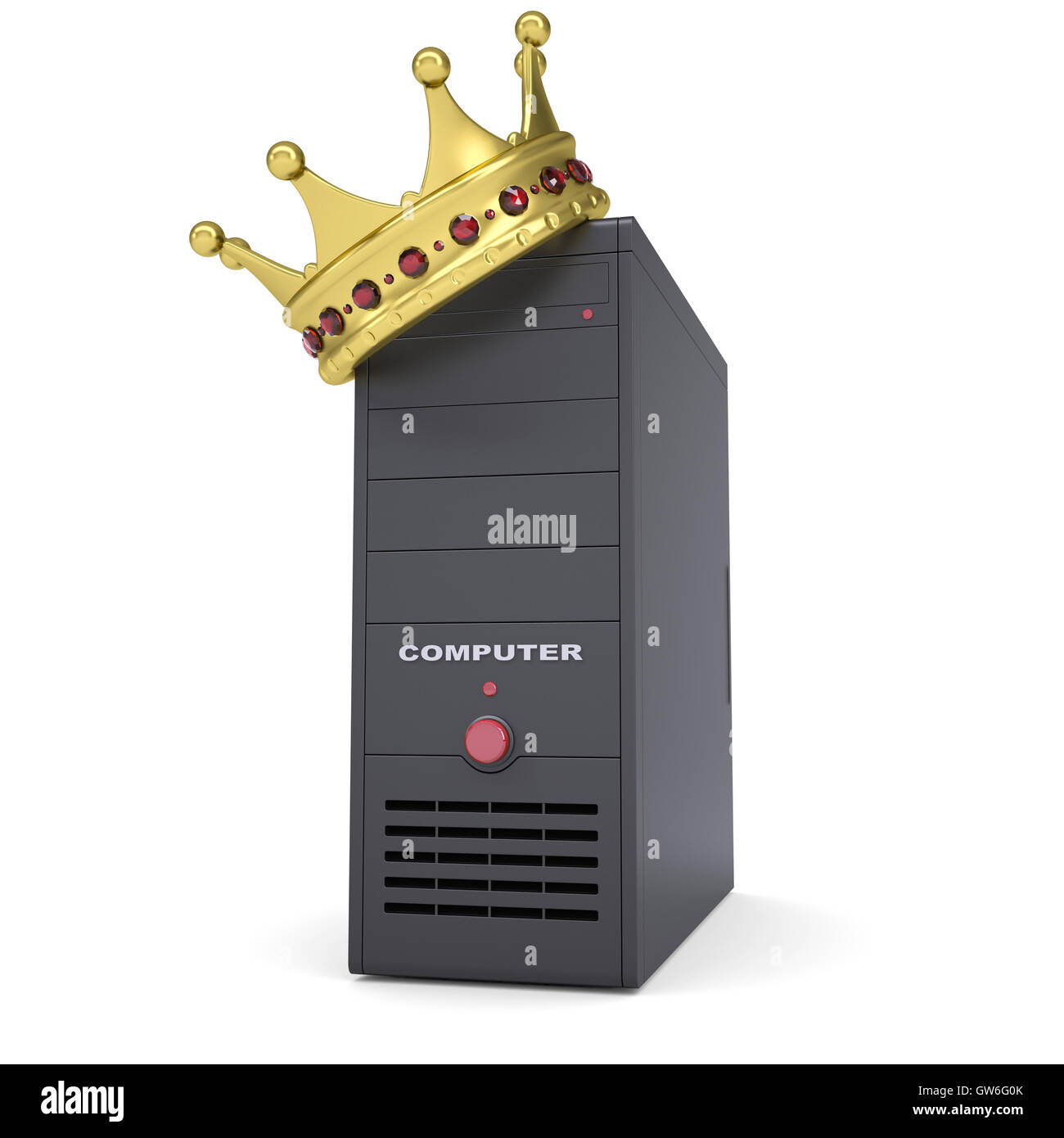 A computer system and gold crown Stock Photo - Alamy