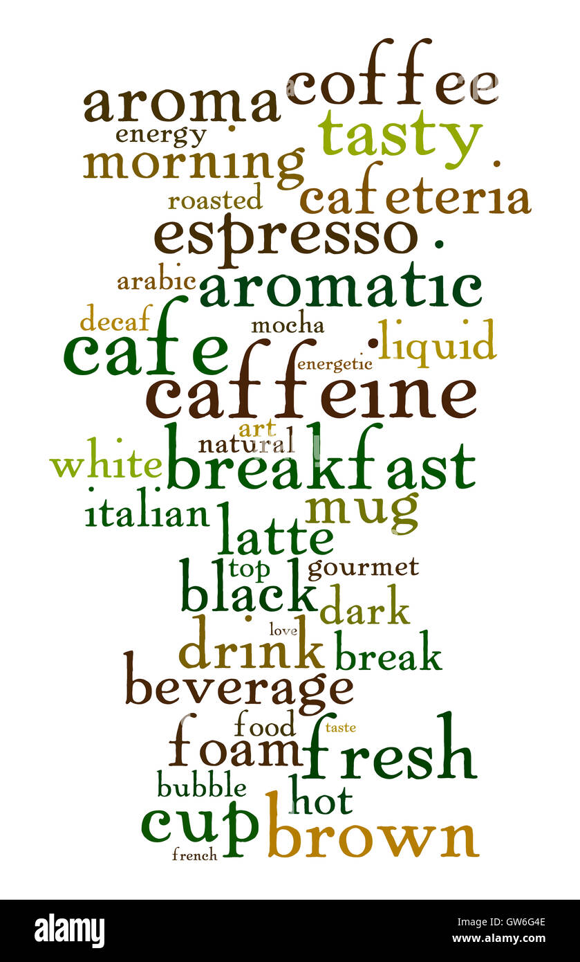 coffee text cloud Stock Photo - Alamy