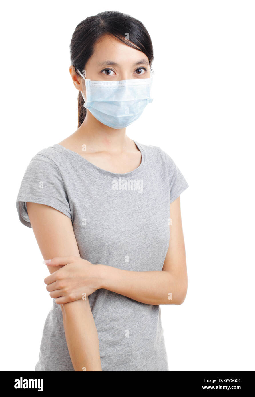 Asian woman with face mask Stock Photo - Alamy