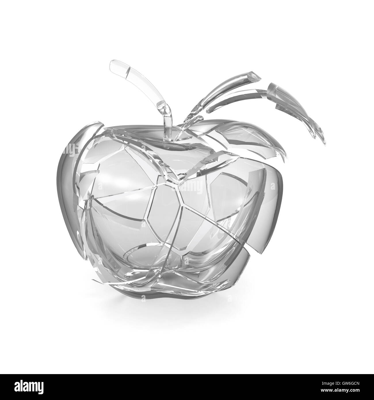 Broken glass apple Stock Photo - Alamy