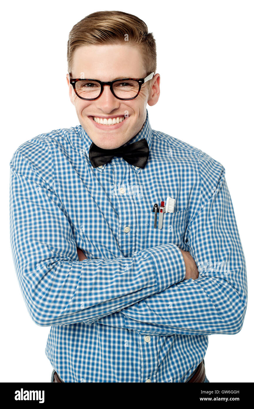Mischievous young man posing smartly Stock Photo - Alamy