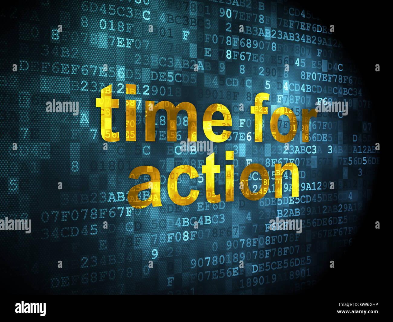 Timeline concept: Time for Action on digital background Stock Photo - Alamy