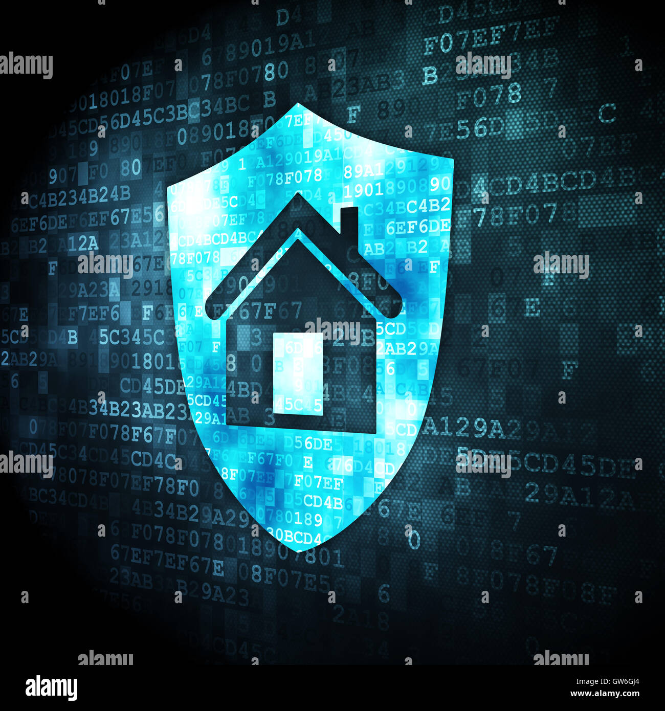 Privacy concept: Shield on digital background Stock Photo - Alamy