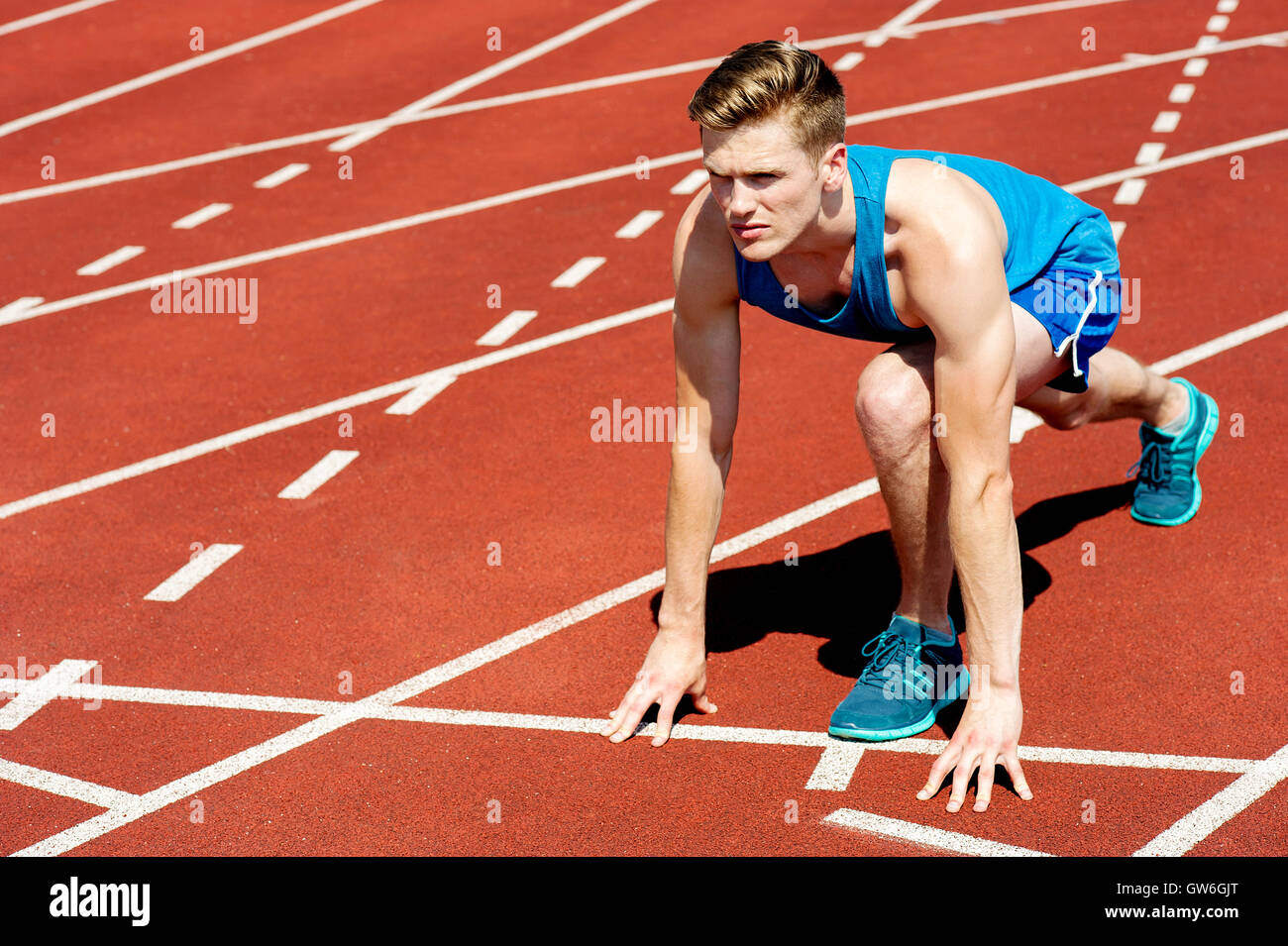 Muscular sportsman getting ready active hi-res stock photography and ...