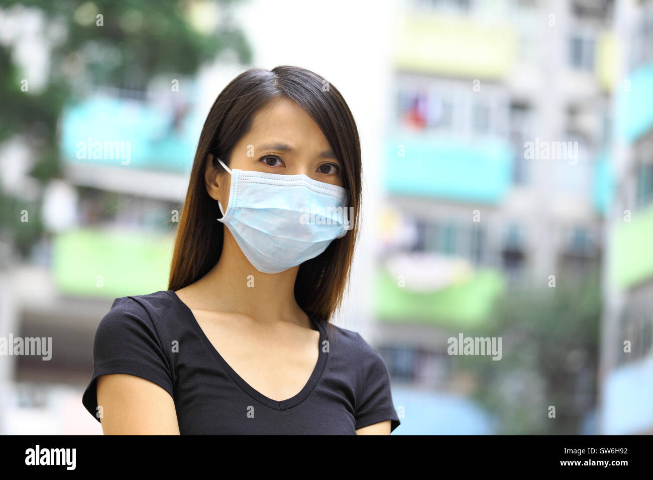 Asian woman wear protective face mask Stock Photo - Alamy