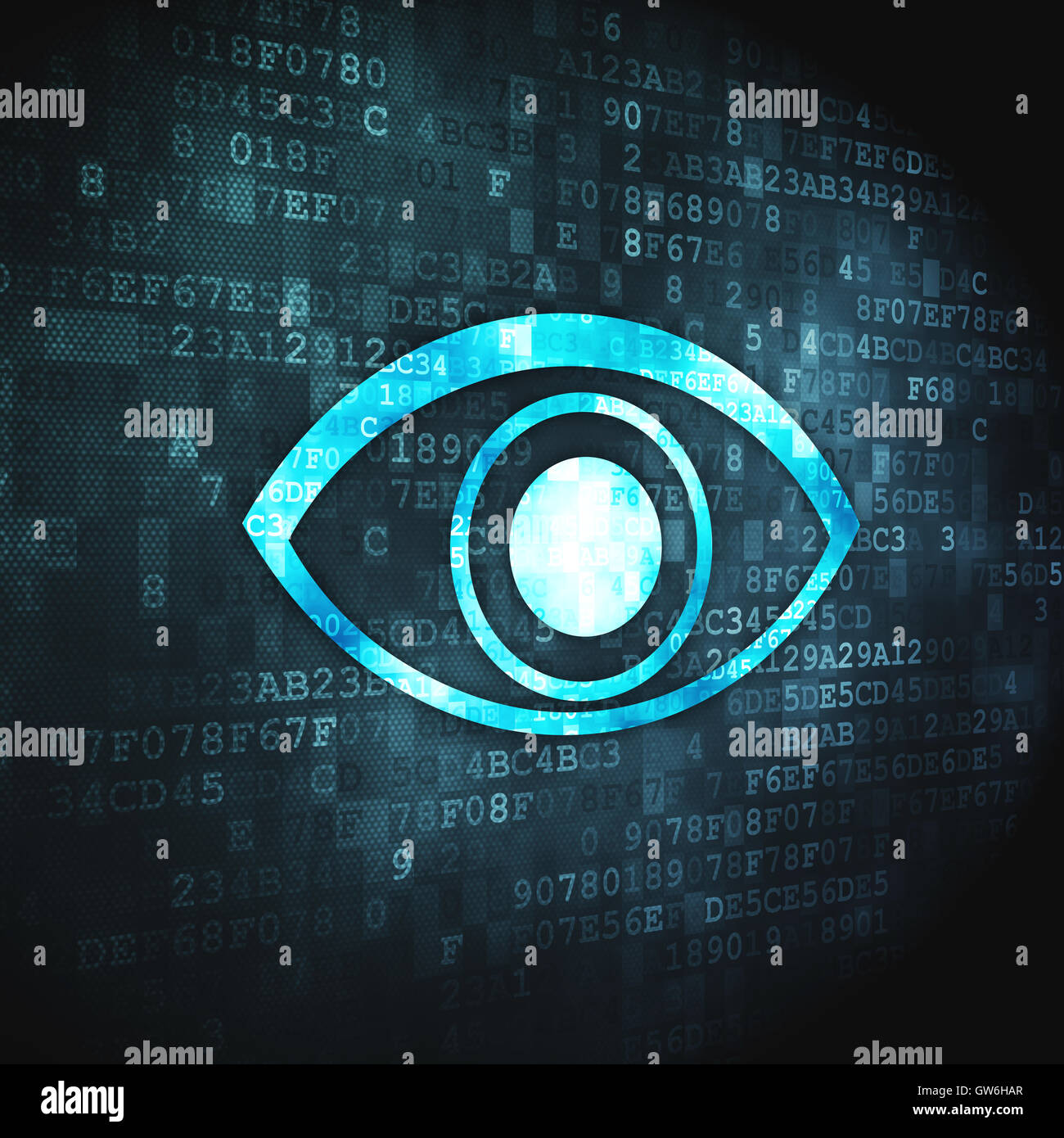 Privacy concept: Eye on digital background Stock Photo - Alamy