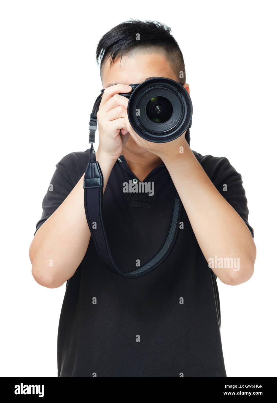 Asian man using camera Stock Photo - Alamy