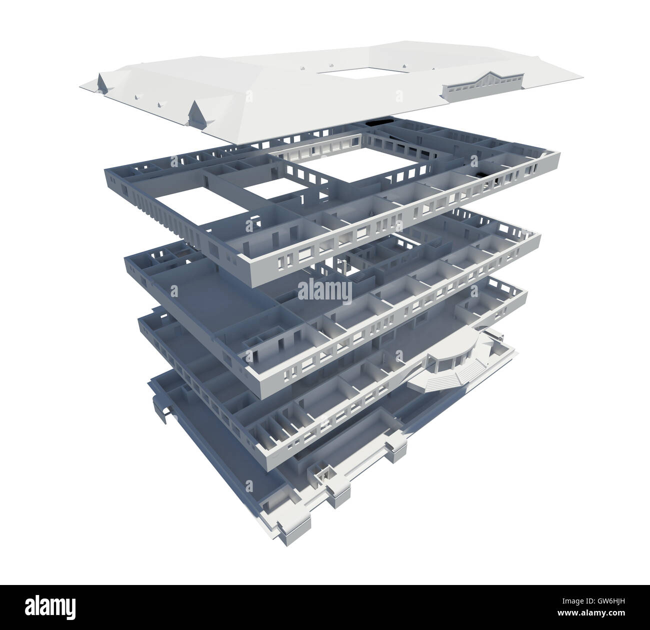 Open plan apartment interior Cut Out Stock Images & Pictures - Alamy