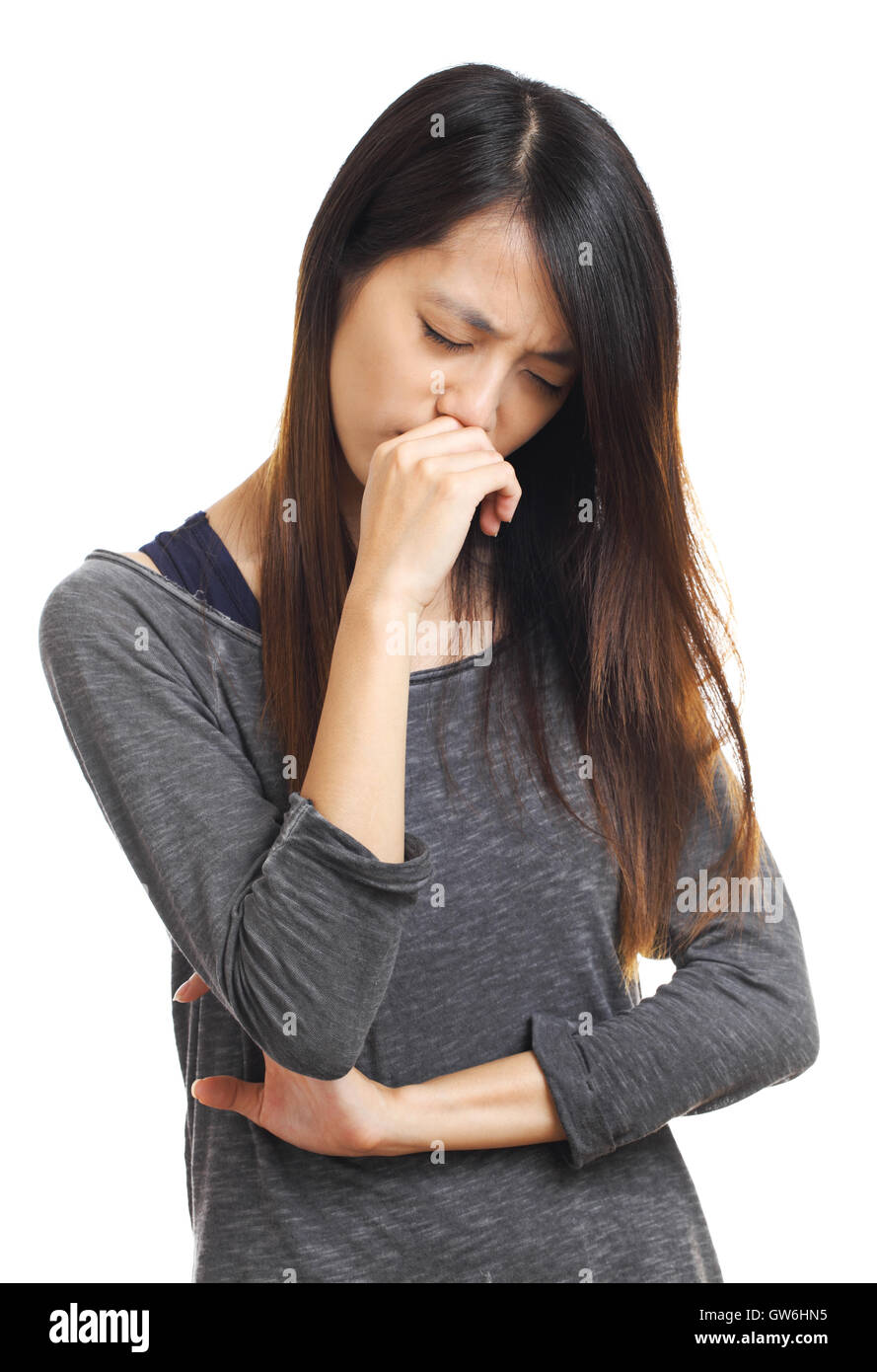 Asian girl in studio worried hi-res stock photography and images - Alamy