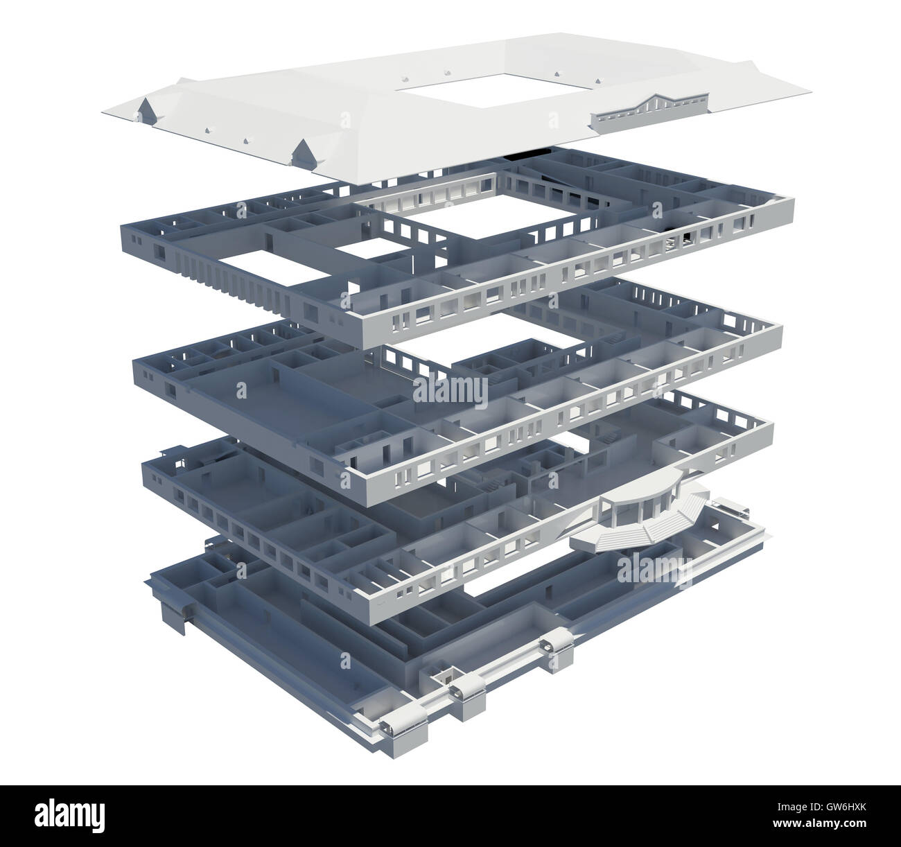 Open plan apartment interior Cut Out Stock Images & Pictures - Alamy