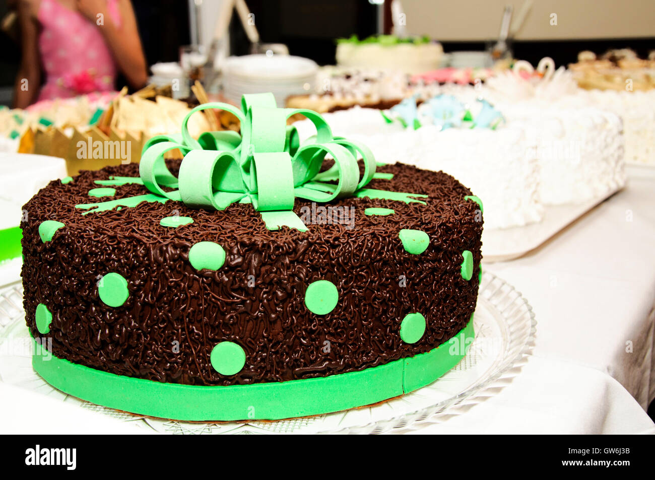 Chocolate green cake Stock Photo - Alamy