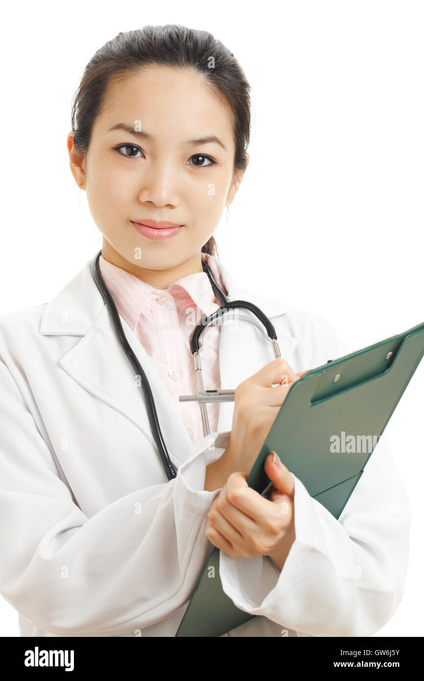 woman doctor writing case history Stock Photo - Alamy