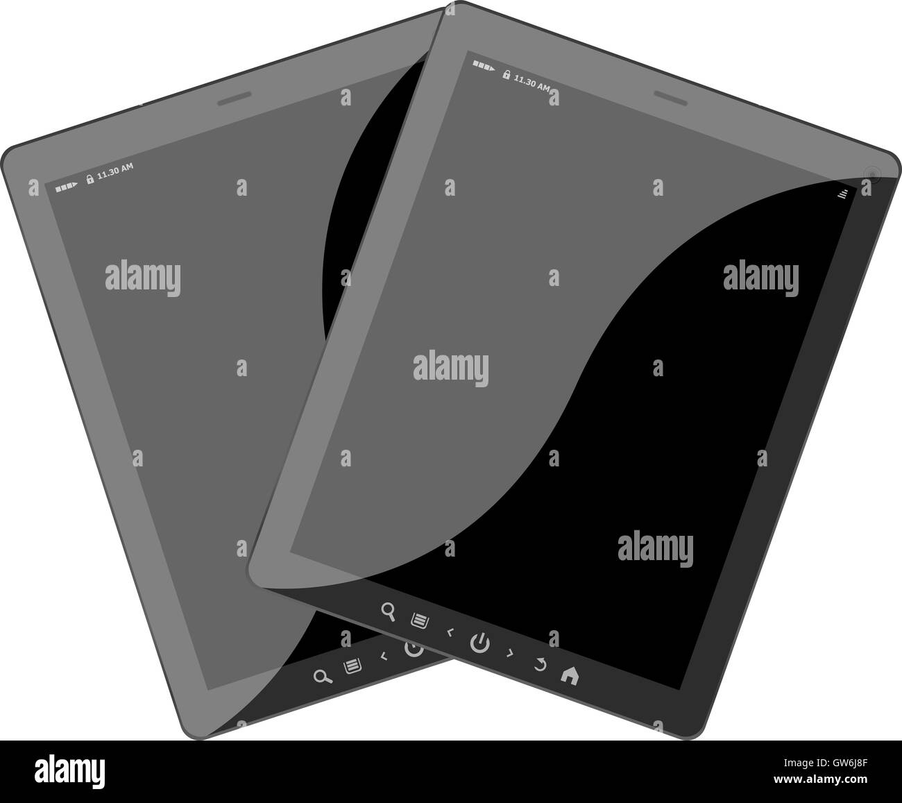 Set of mobile electronic technics. tablet pc set Stock Photo - Alamy