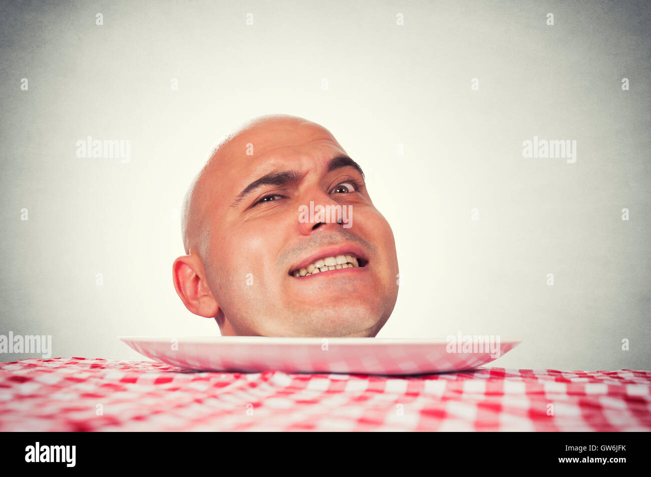 Head and plate Stock Photo - Alamy
