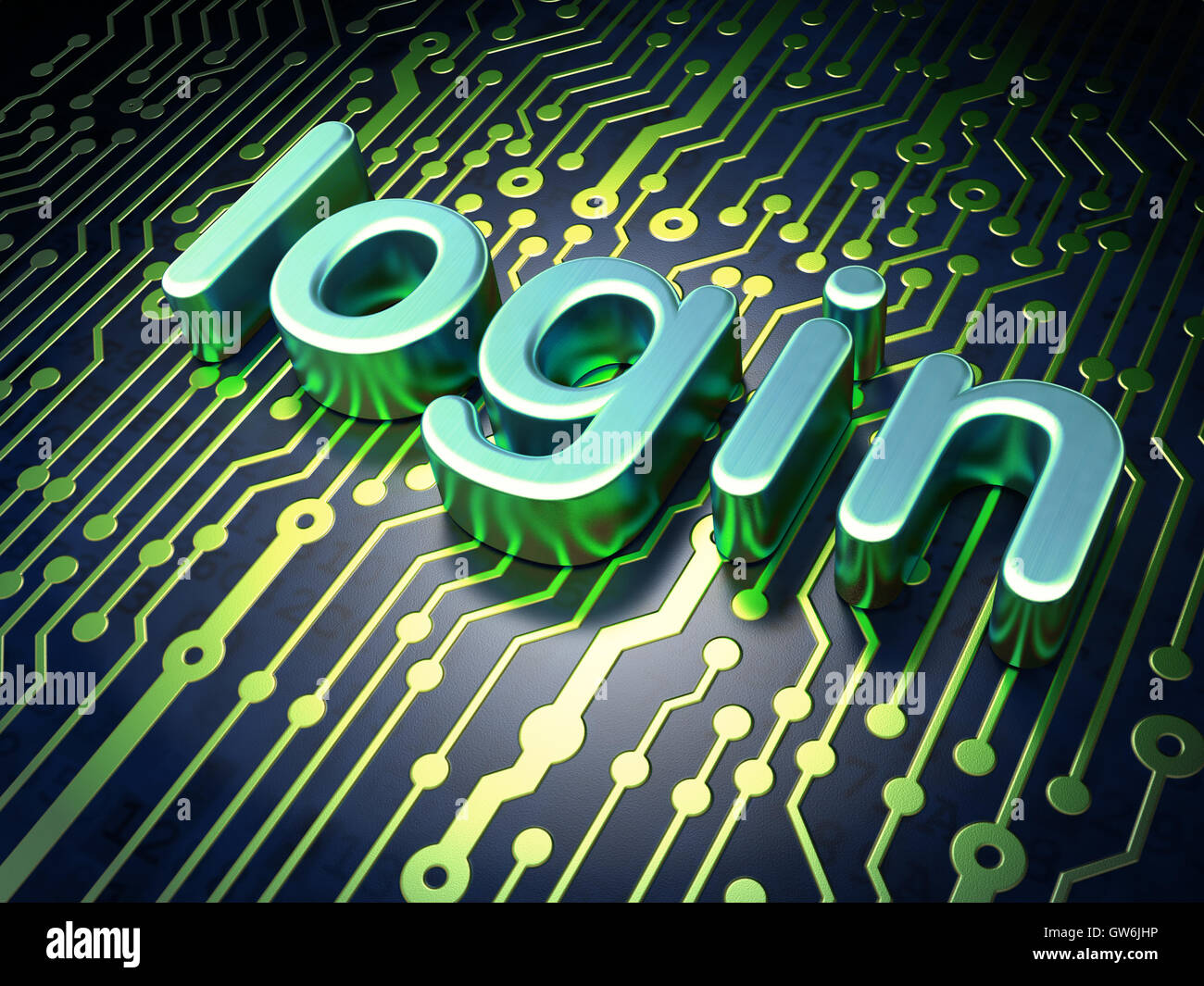 Privacy concept: Login on circuit board background Stock Photo - Alamy