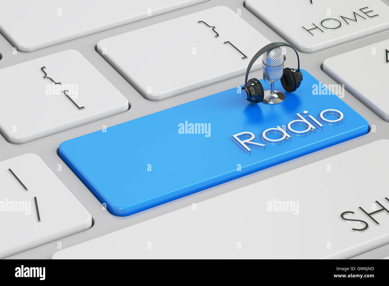 radio button, key on keyboard. 3D rendering Stock Photo - Alamy