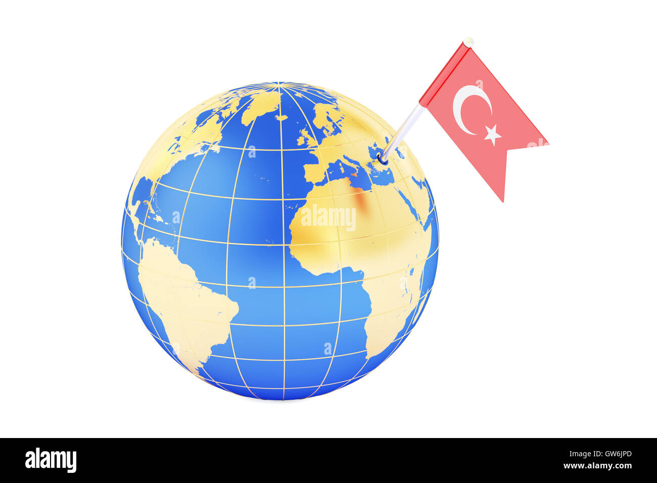 Turkey globe location map hi-res stock photography and images - Alamy