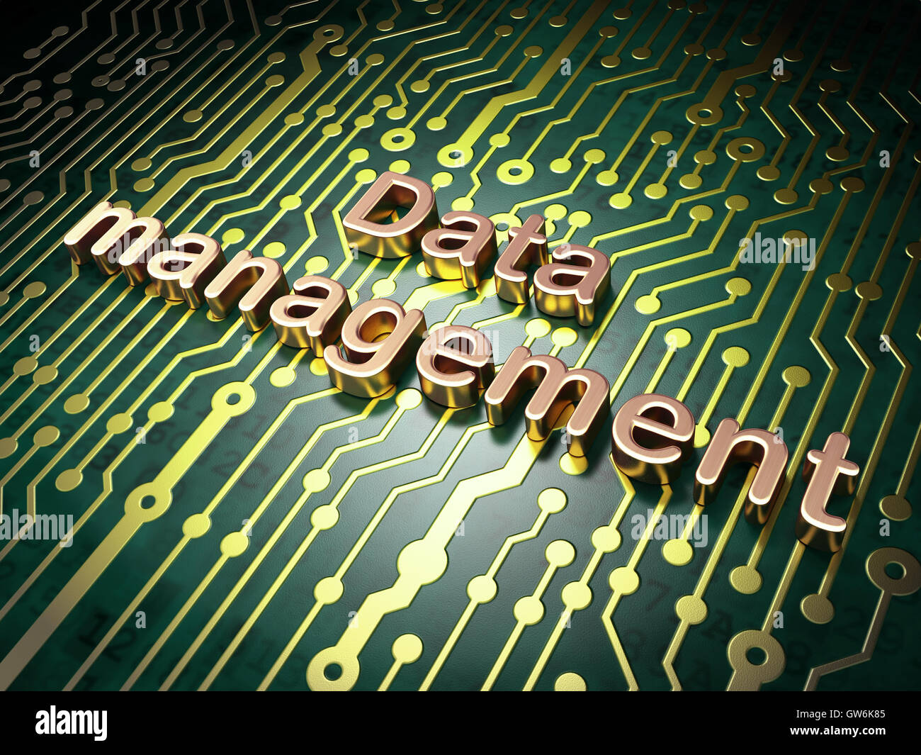 Information concept: Data Management on circuit board background Stock ...