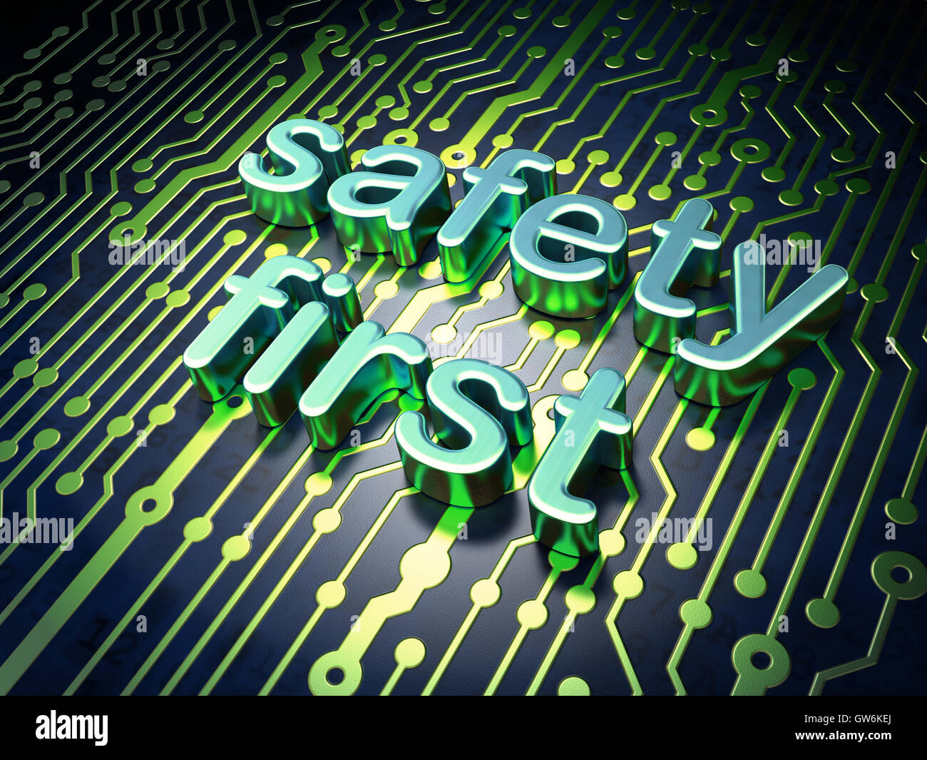 Privacy concept: circuit board Safety First Stock Photo - Alamy
