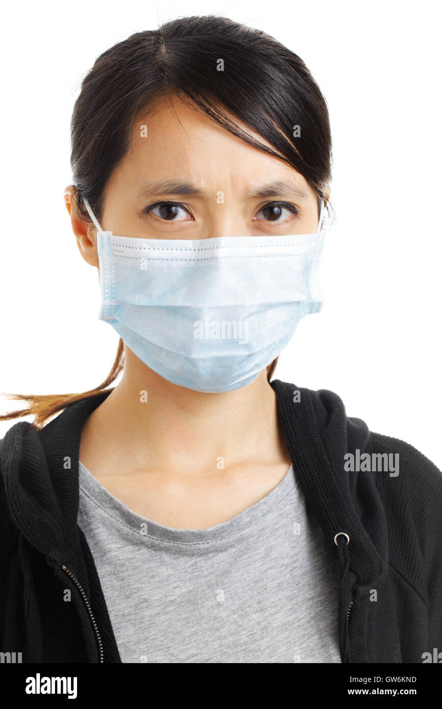 Asian woman with face mask Stock Photo - Alamy