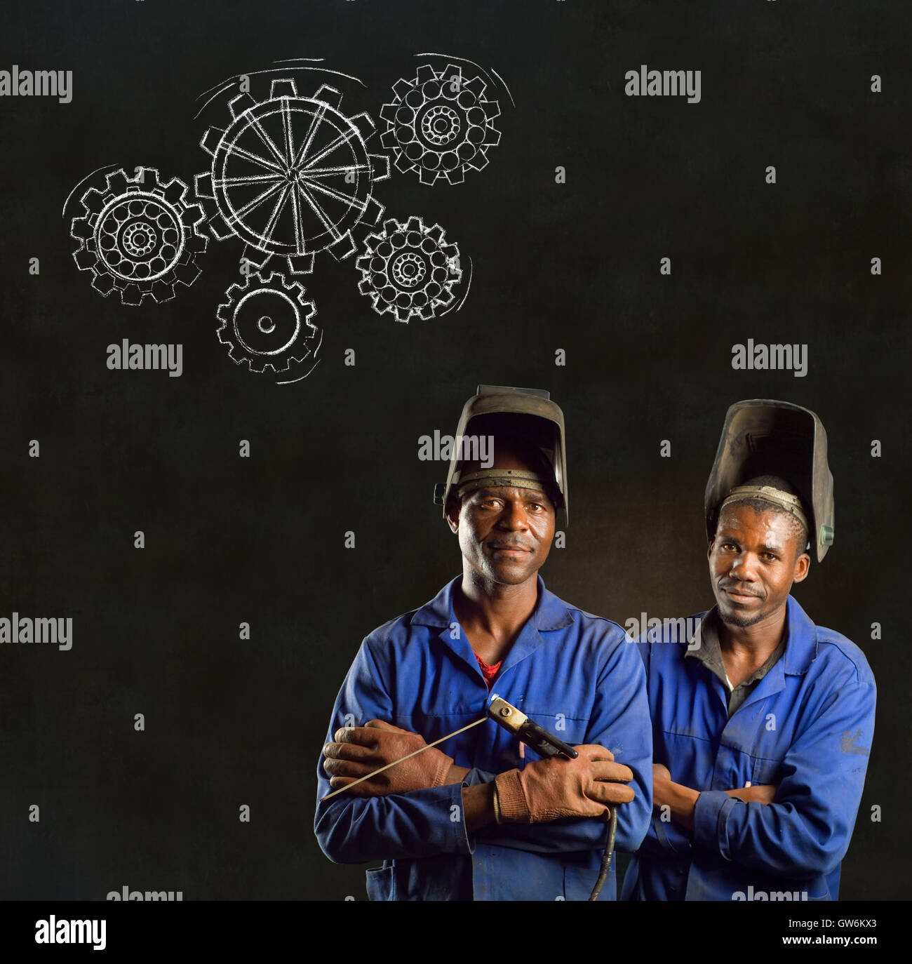Black men build hi-res stock photography and images - Alamy