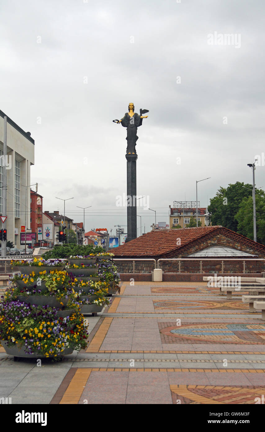 Statue of Sveta Sofia (St Sofia), Nedelya Square, Sofia, Bulgaria. A ...