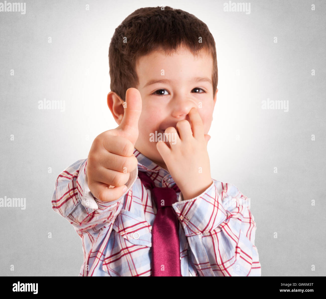 Picking nose and ok sign Stock Photo - Alamy