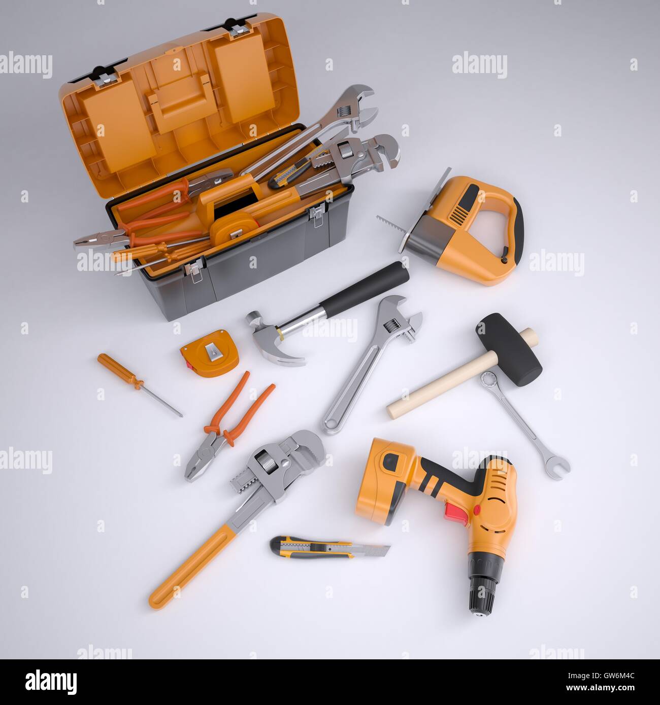 Toolbox and tools Stock Photo - Alamy