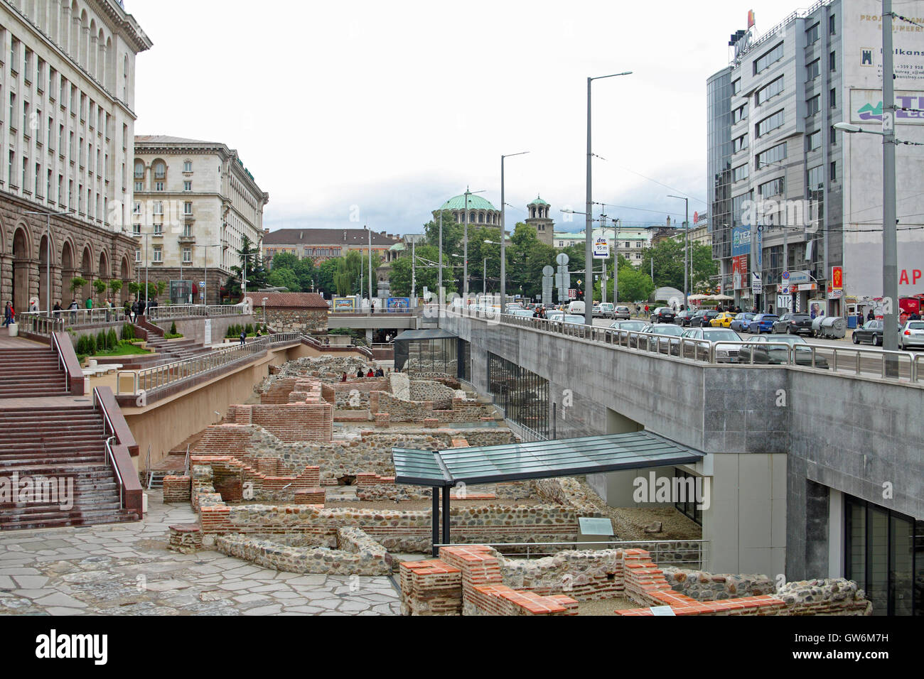 Serdica Roman ruins, Sofia, Bulgaria - looking toward the cathedral ...