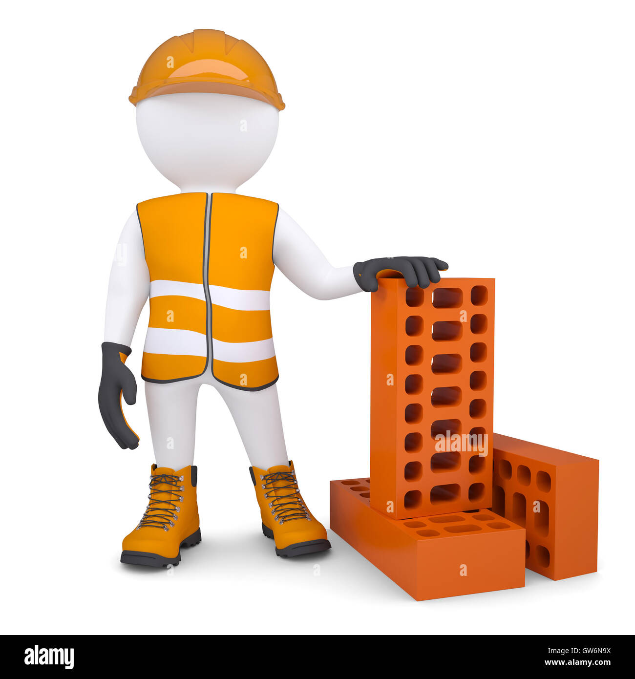 3d man engineer in hard hi-res stock photography and images - Alamy