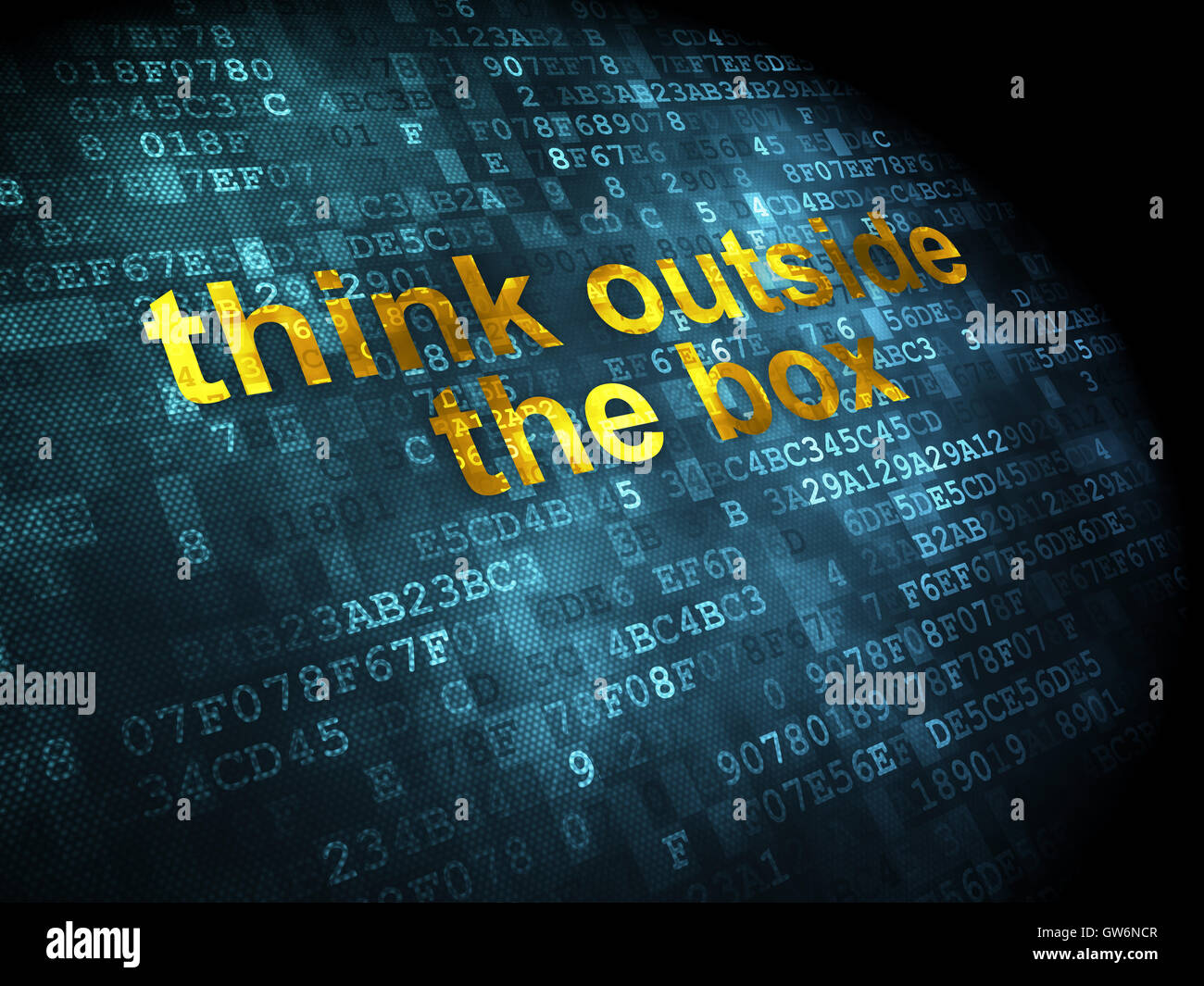 Education concept: think outside the box on digital background Stock ...