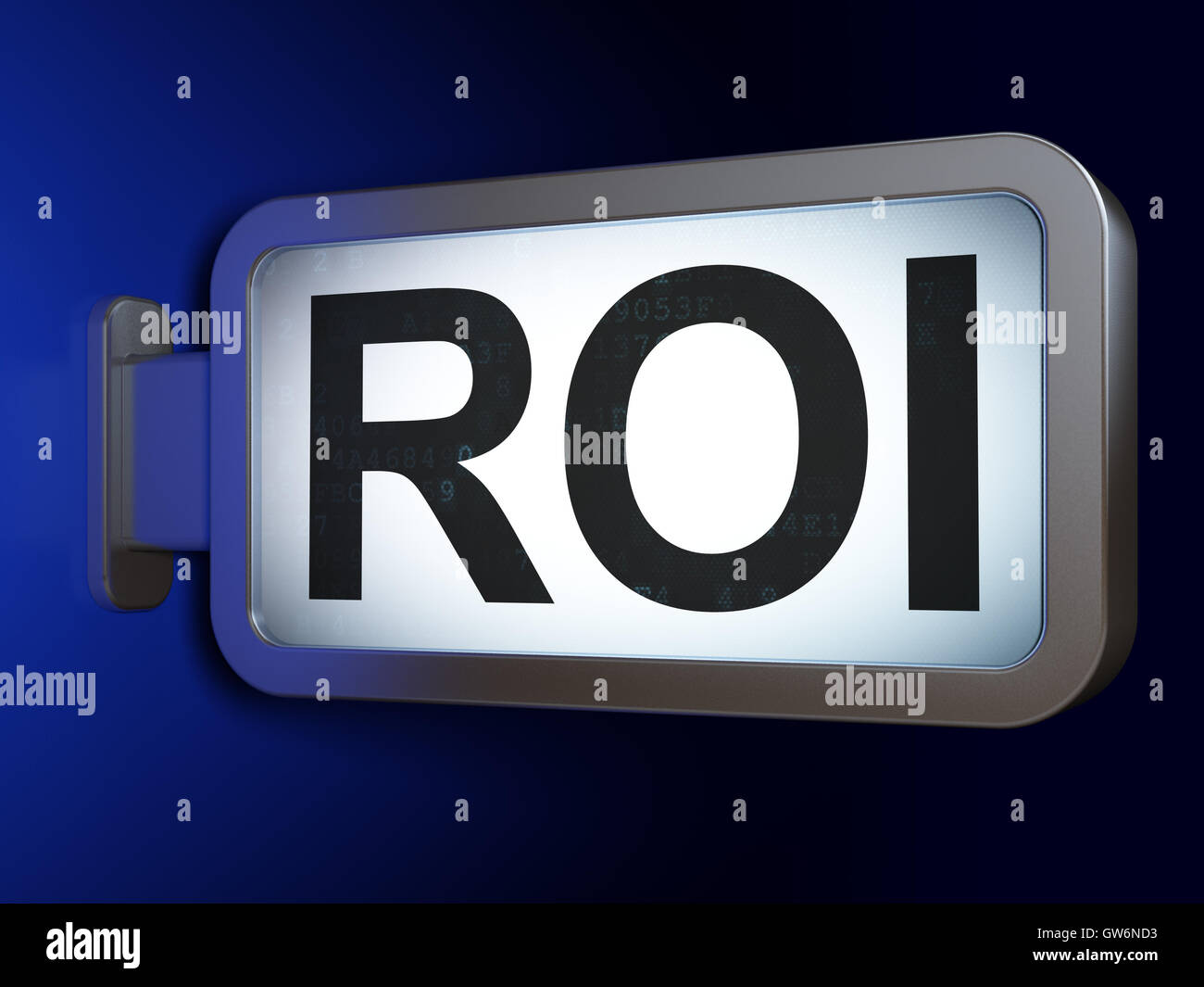 Finance concept: ROI on billboard background Stock Photo - Alamy