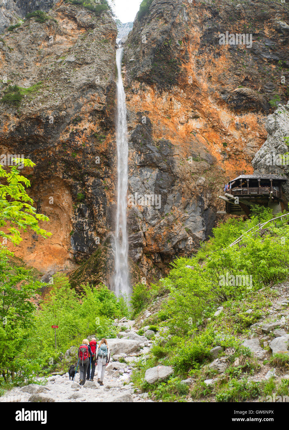 Rinka waterfall, Logar valley, Slovenia Stock Photo - Alamy