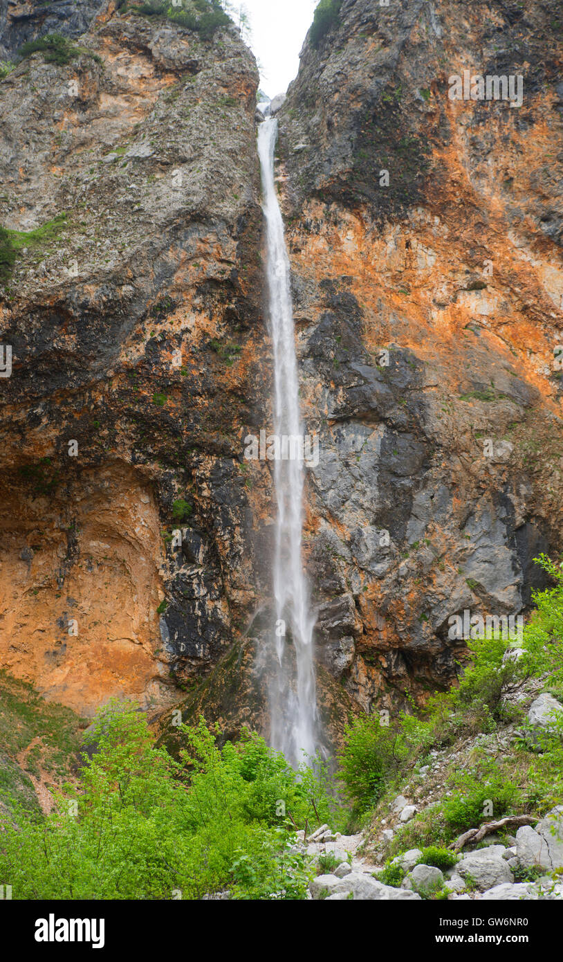 Rinka waterfall, Logar valley, Slovenia Stock Photo - Alamy