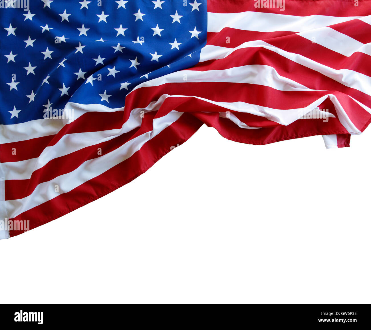 Closeup of American flag on plain background Stock Photo - Alamy