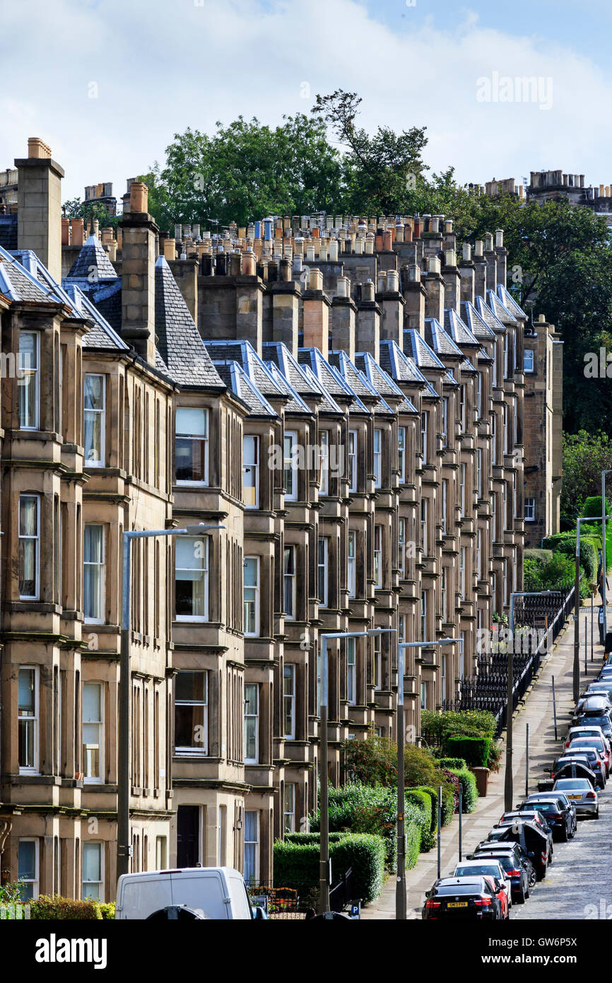 Tenement apartments of grey sandstone, Edinburgh, Scotland, UK Stock ...