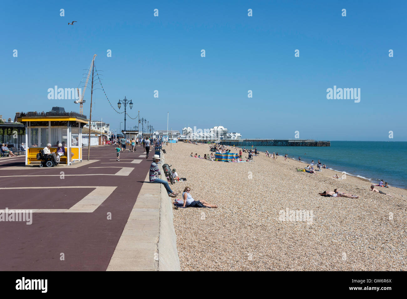 Beach promenade and South Parade Pier, Southsea Beach, Southsea ...