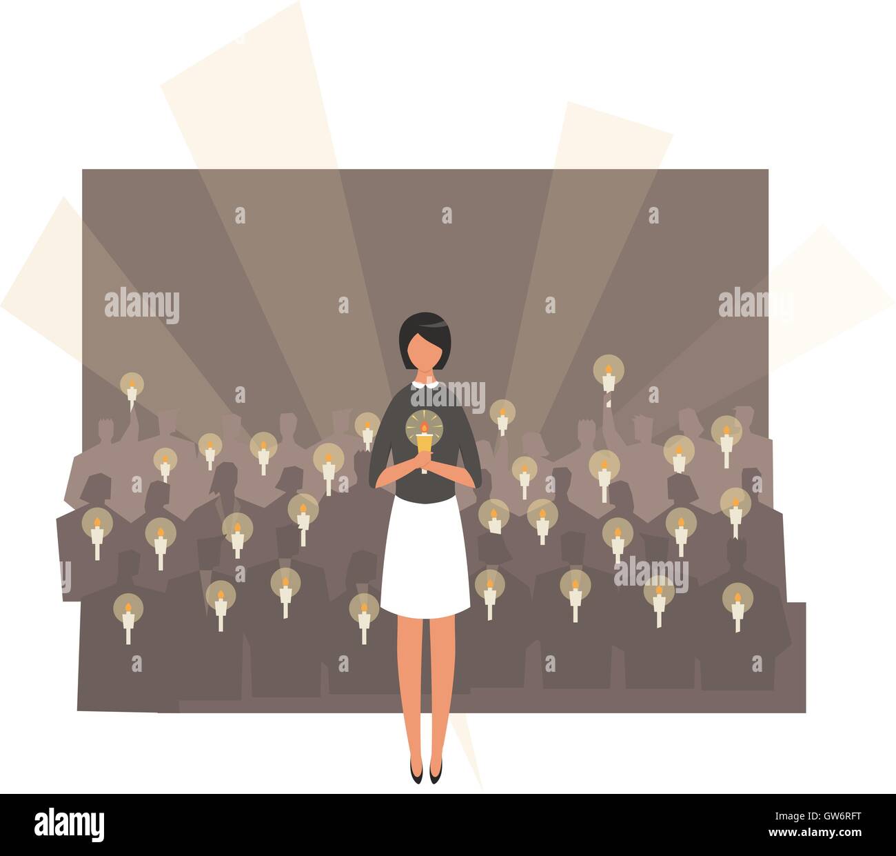 Crowd following Stock Vector Images - Alamy