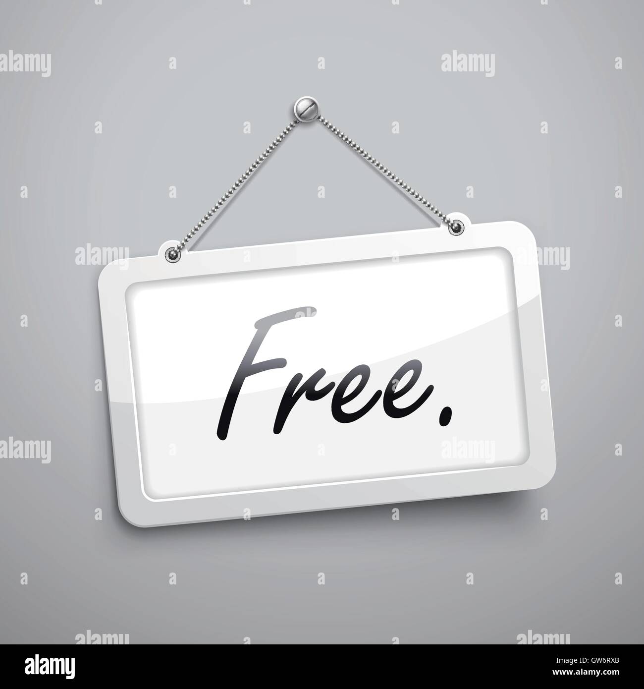 free hanging sign, 3D illustration isolated on grey wall Stock Vector ...