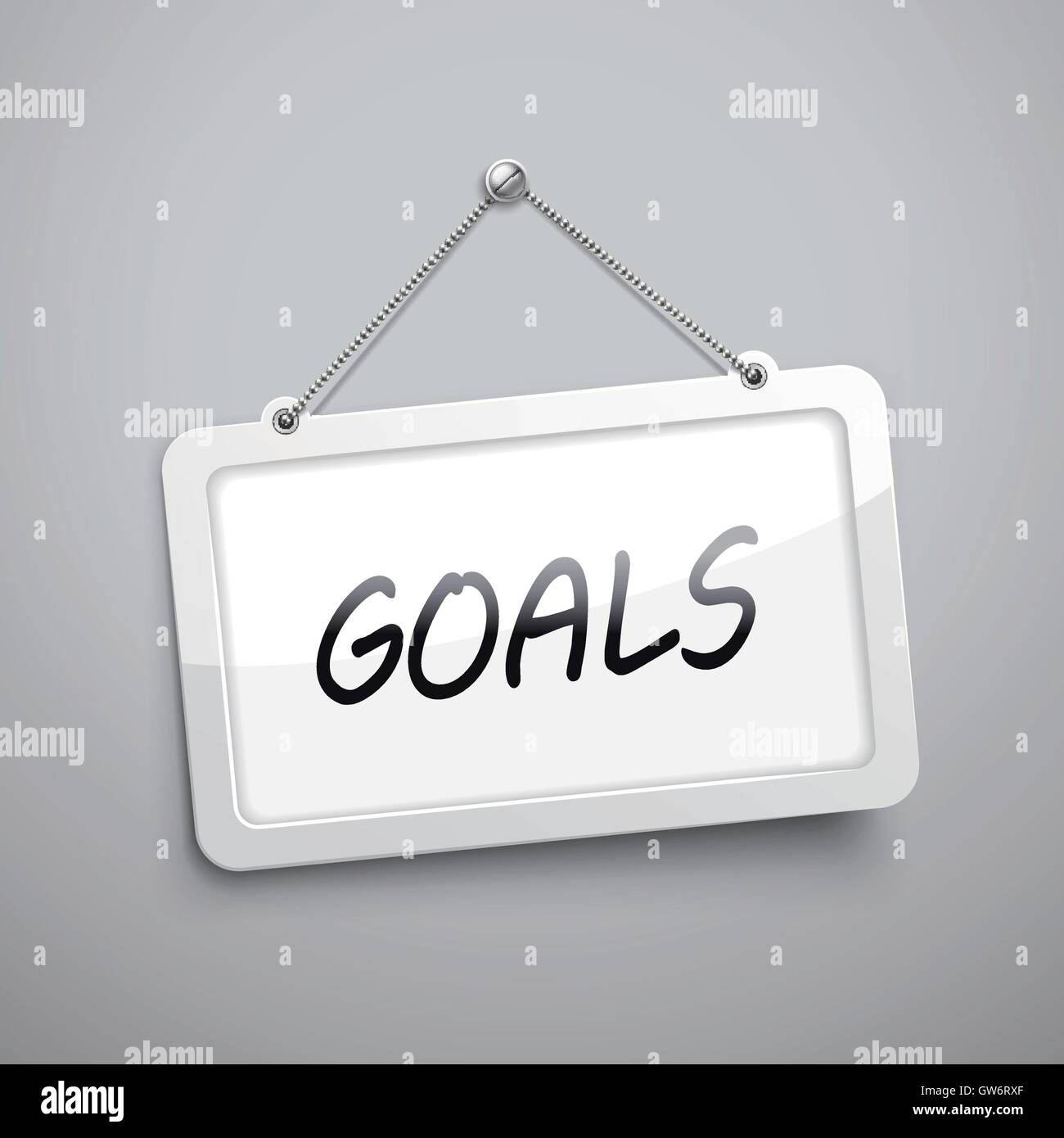 goals hanging sign, 3D illustration isolated on grey wall Stock Vector ...