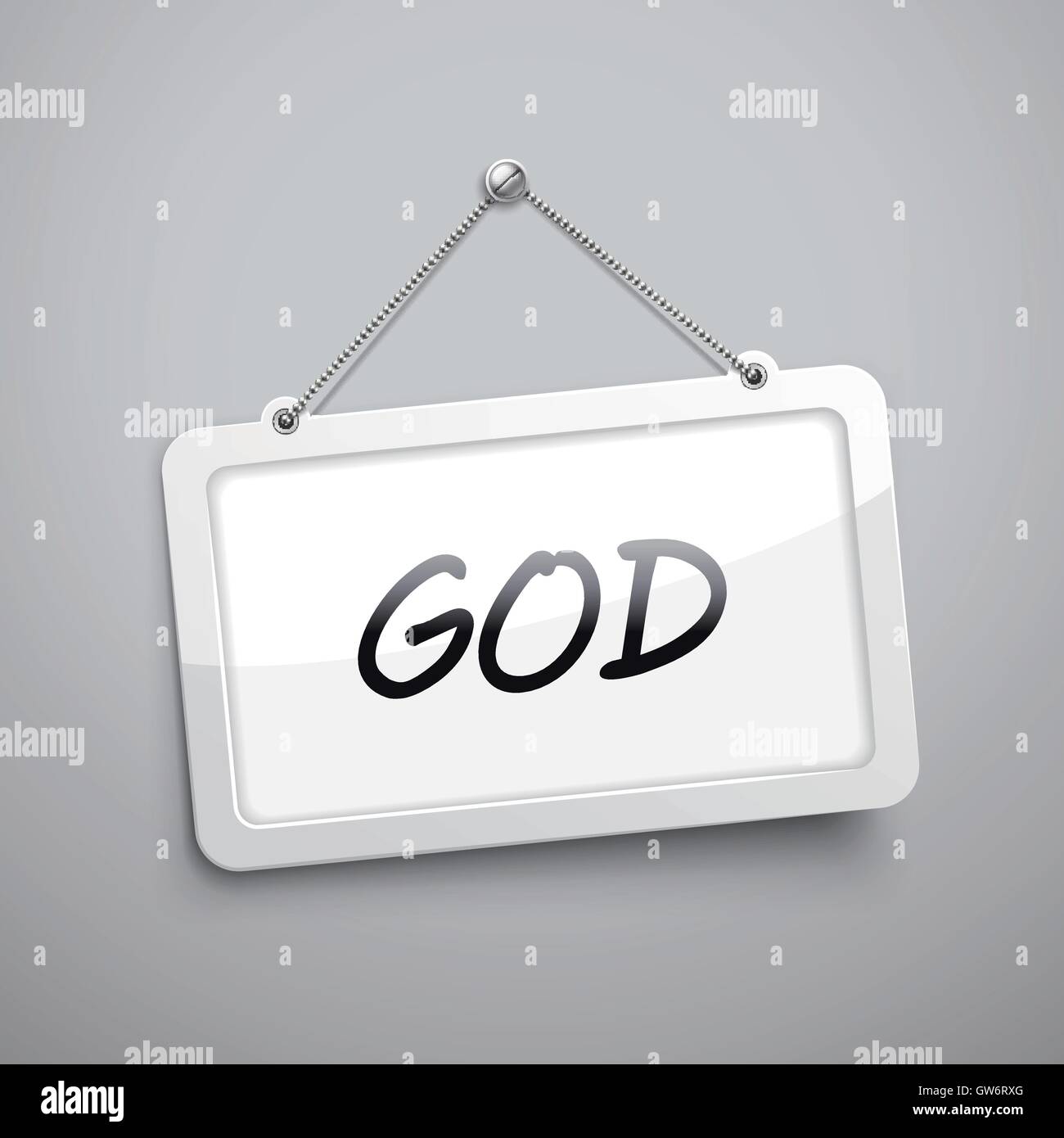 GOD hanging sign, 3D illustration isolated on grey wall Stock Vector ...