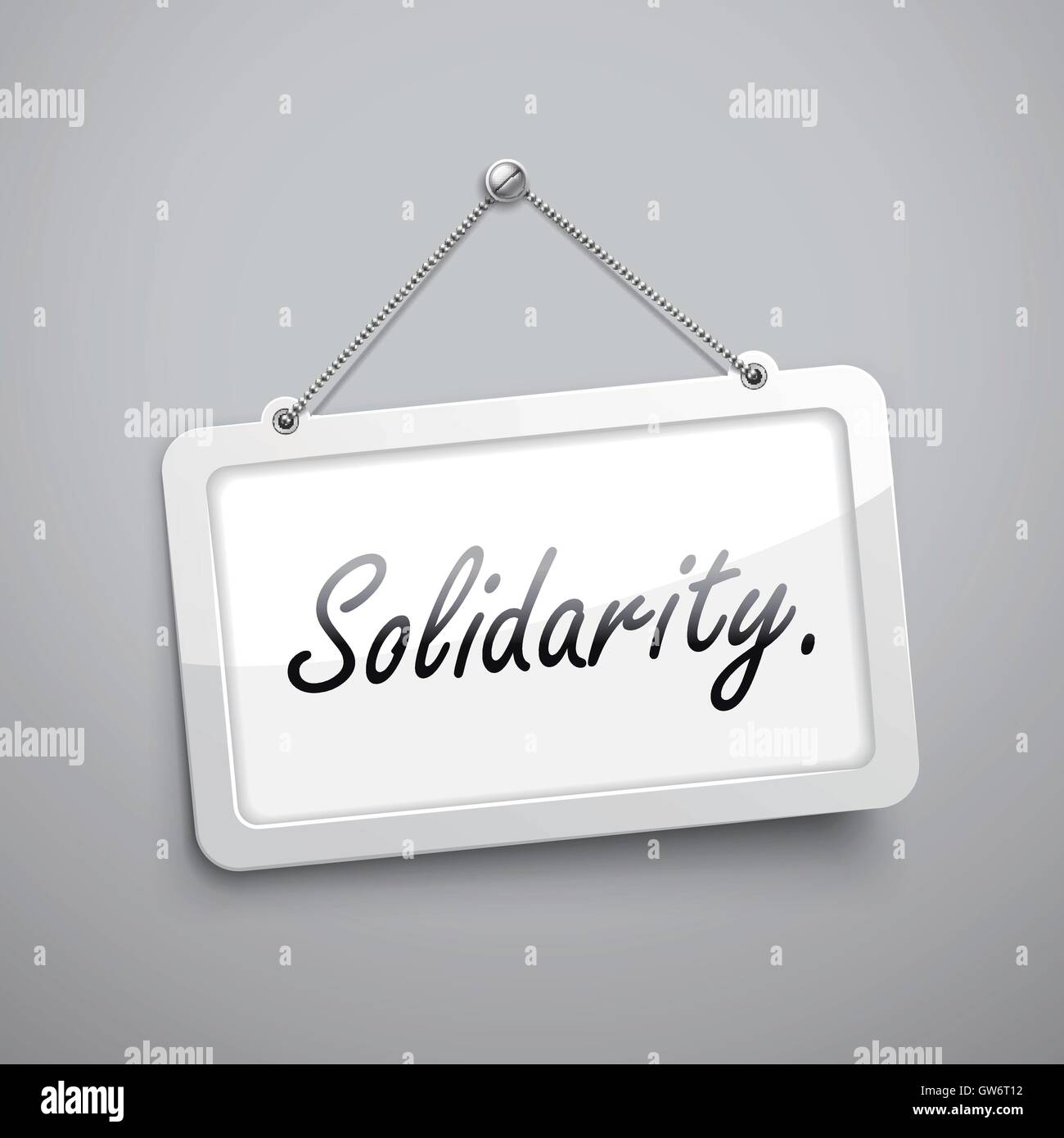 solidarity hanging sign, 3D illustration isolated on grey wall Stock ...
