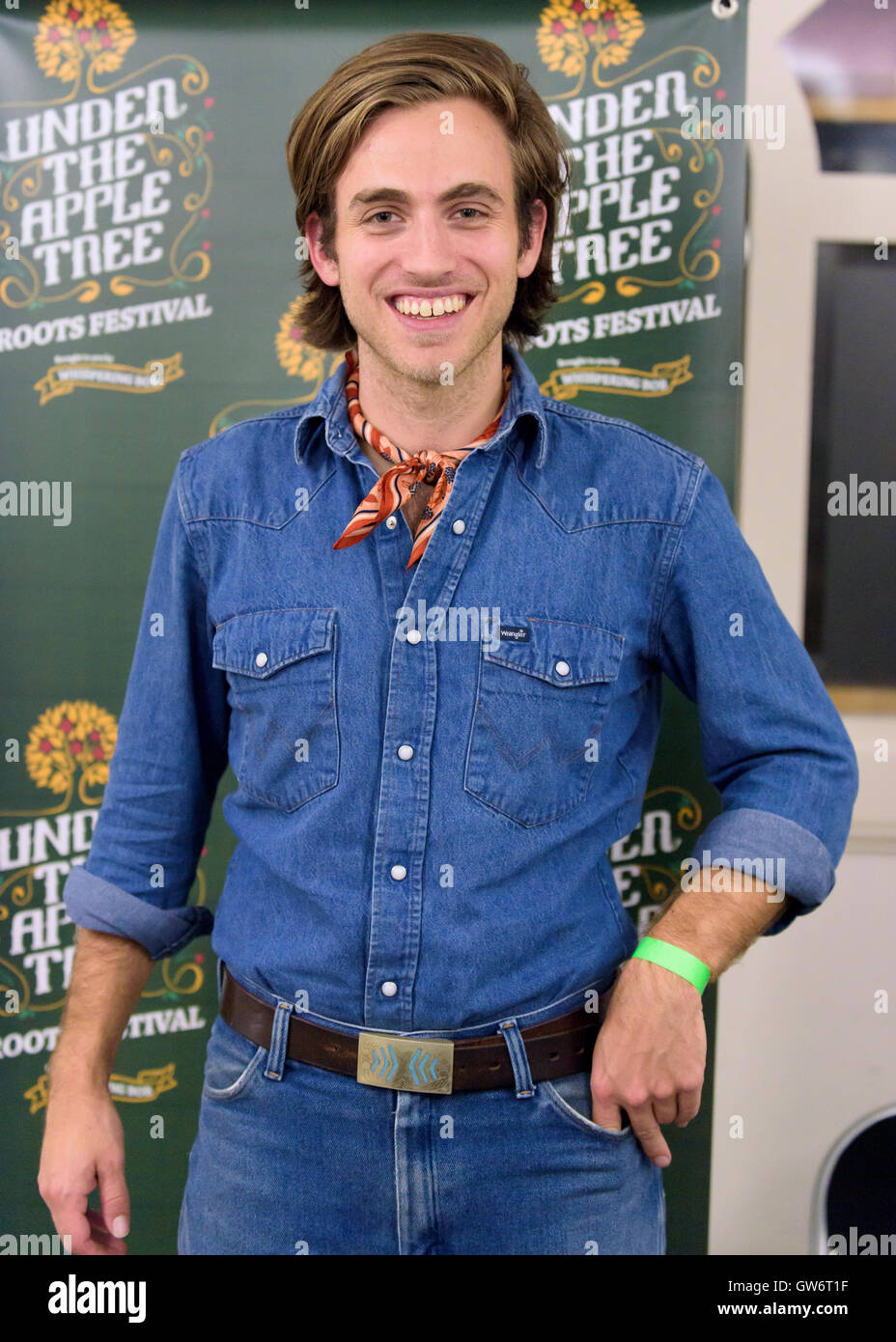 London, England - September 10, 2016. Andrew Combs backstage at the ...