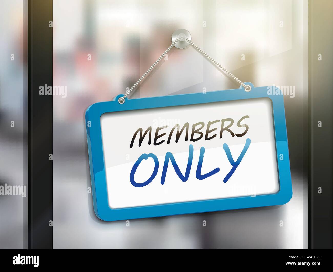 Members only sign door Stock Vector Images - Alamy