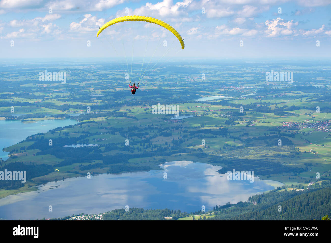 Paragliding from paranama polatform at the Tegel berg Stock Photo - Alamy
