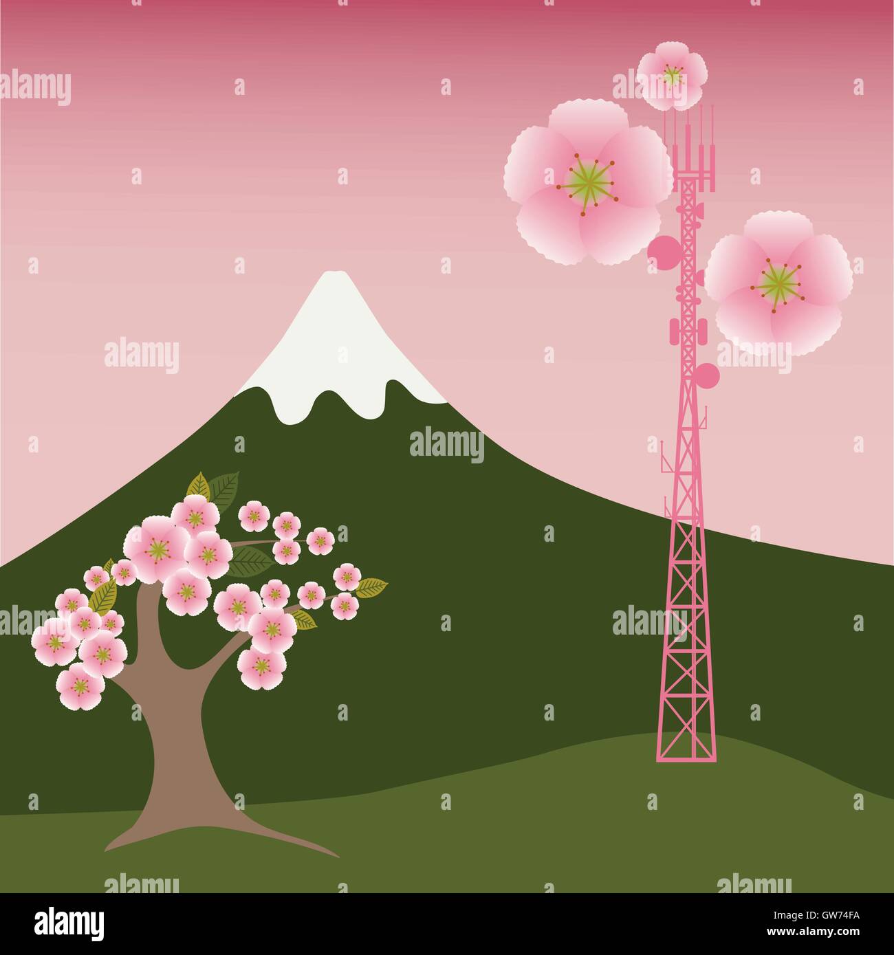 Tv and radio tower Stock Vector Images - Alamy